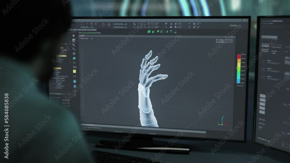 3D graphics system creating a futuristic project with high-tech ...