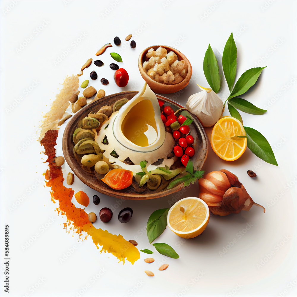 Arabic food white background hd upscale Stock-Illustration | Adobe Stock