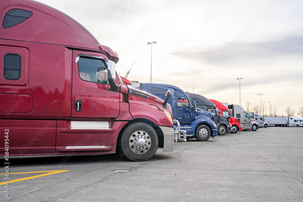 Poster Industrial carriers big rigs semi trucks with loaded semi ...