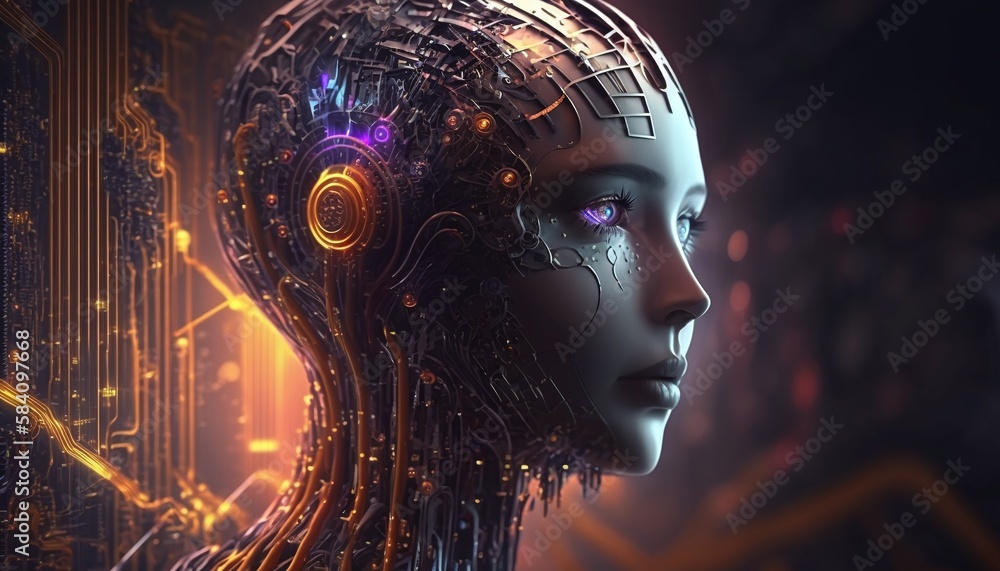 Representation of Fictional AI Robot in Human Body Shape Generated by ...