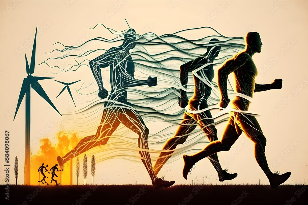 Powered by Energy: The Dependence on Vitality. An illustration ...