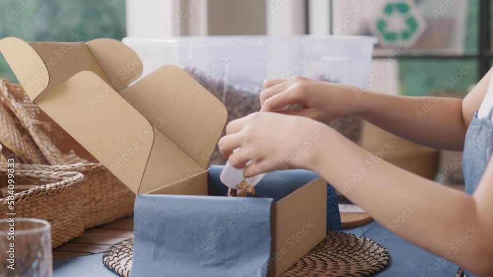 Eco friendly go green packaging parcel carton box in net zero waste ...