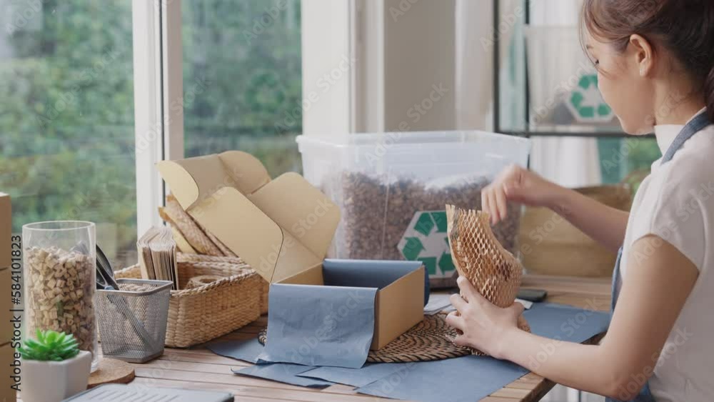 Eco friendly go green packaging parcel carton box in net zero waste ...