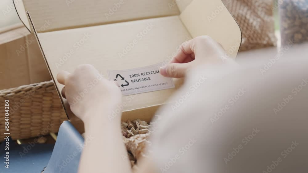 Eco friendly go green packaging parcel carton box in net zero waste ...