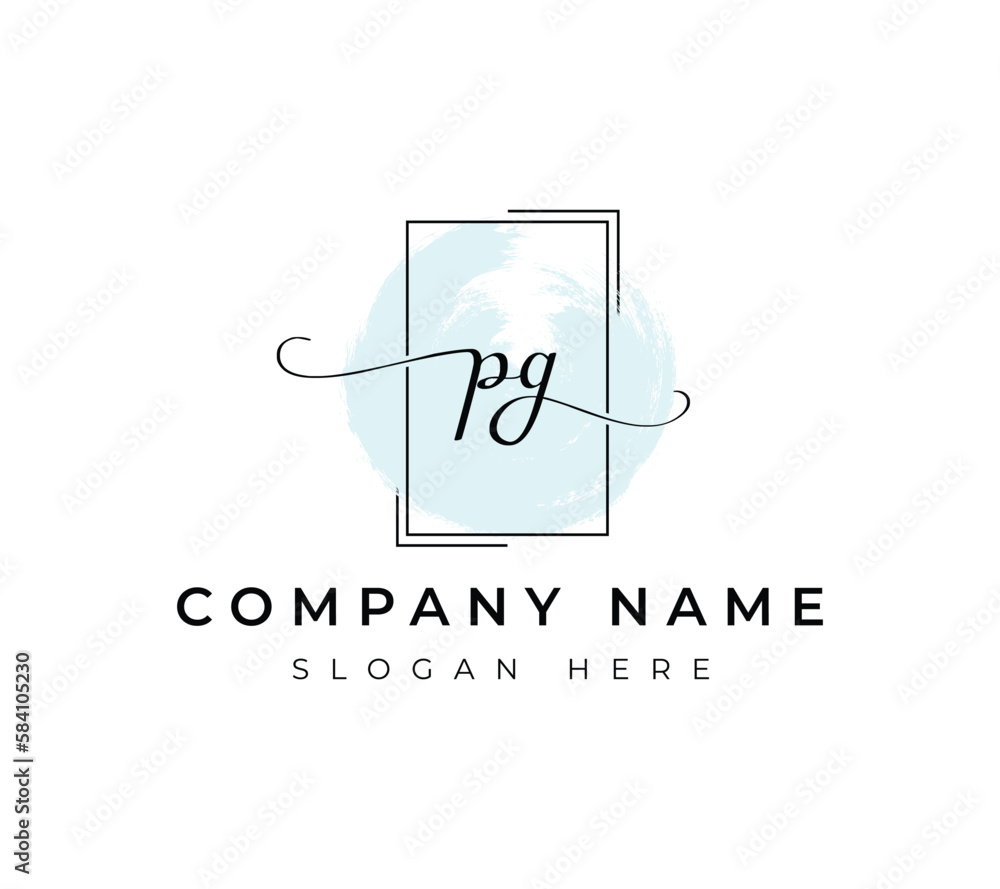The flat abstract initial letter PG logo icon incorporates two abstract ...