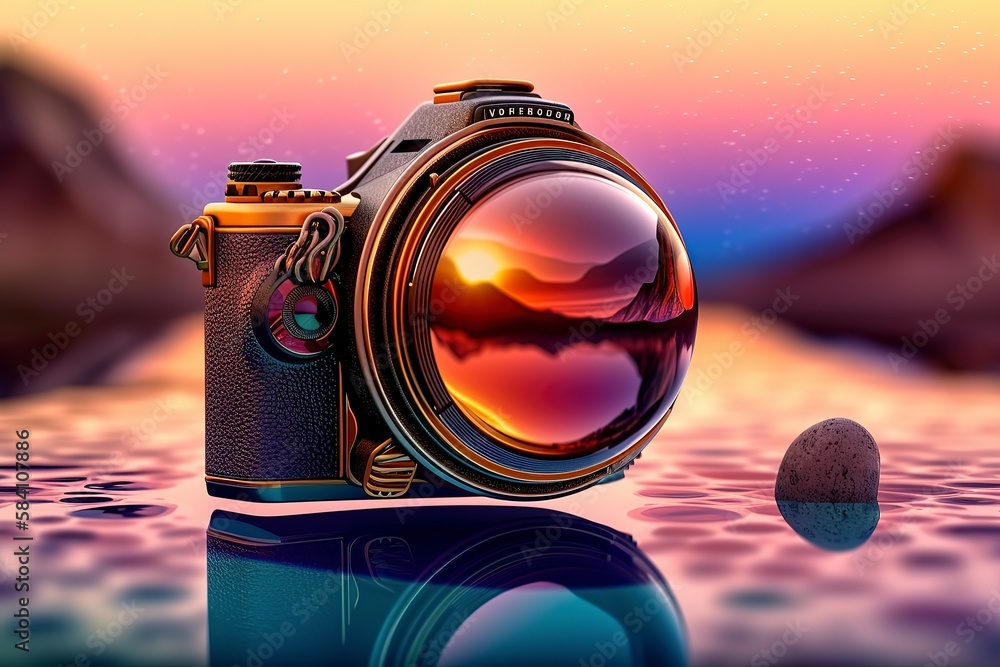 Experience the future of photography with AI Camera artwork. Vibrant ...