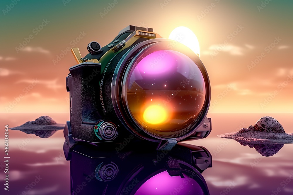 Experience the future of photography with AI Camera artwork. Vibrant ...
