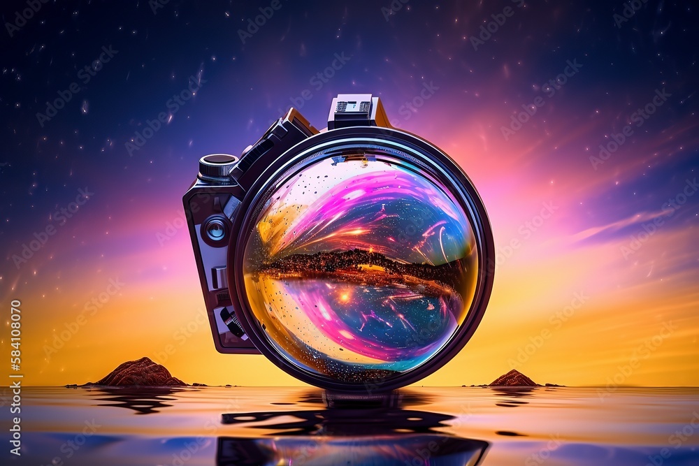 Experience the future of photography with AI Camera artwork. Vibrant ...