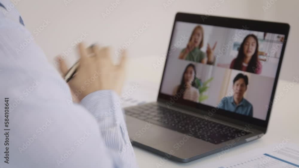 Bad toxic team video call work argue point face stress rude yelling ...