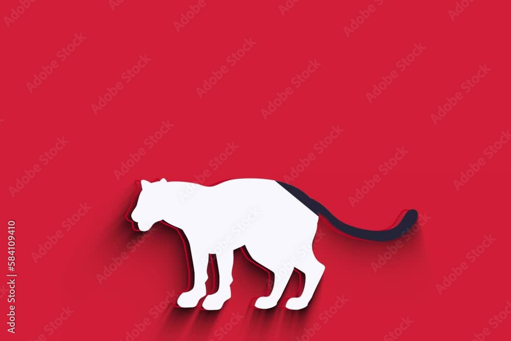 Big cat logo visual effect animation Stock Video | Adobe Stock