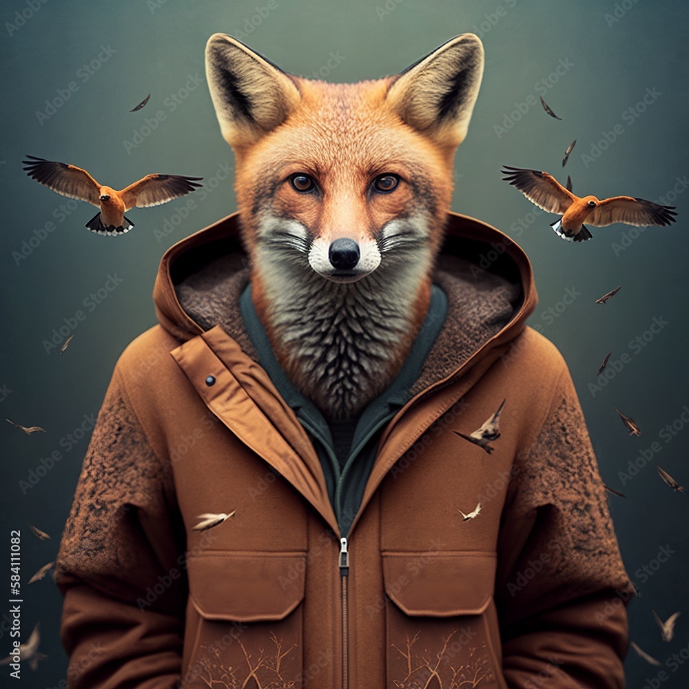 Animals with clothes and clothes with animal prints, Generative AI ...