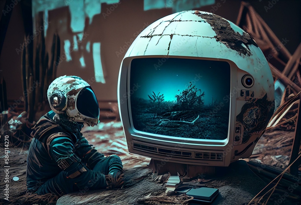 The fusion of futuristic technology and natural environment portrays ...