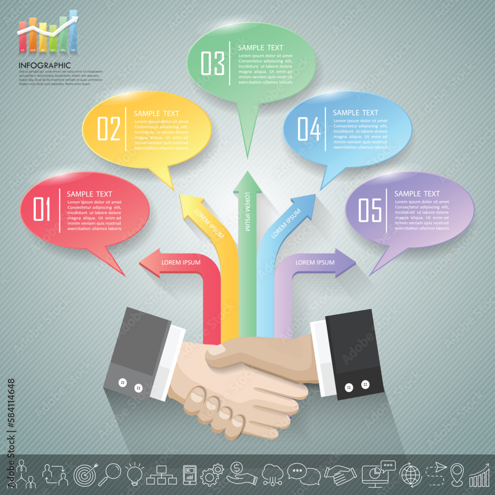 Design infographic template 5 options. Business concept can be used for ...