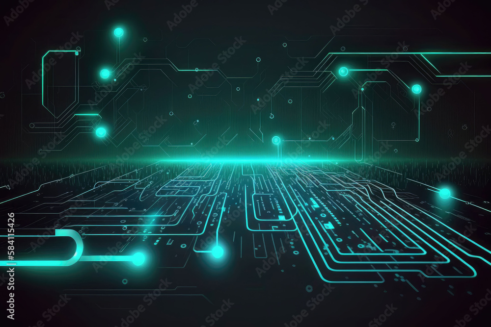Electronic circuit diagram technology background material, AI generated ...