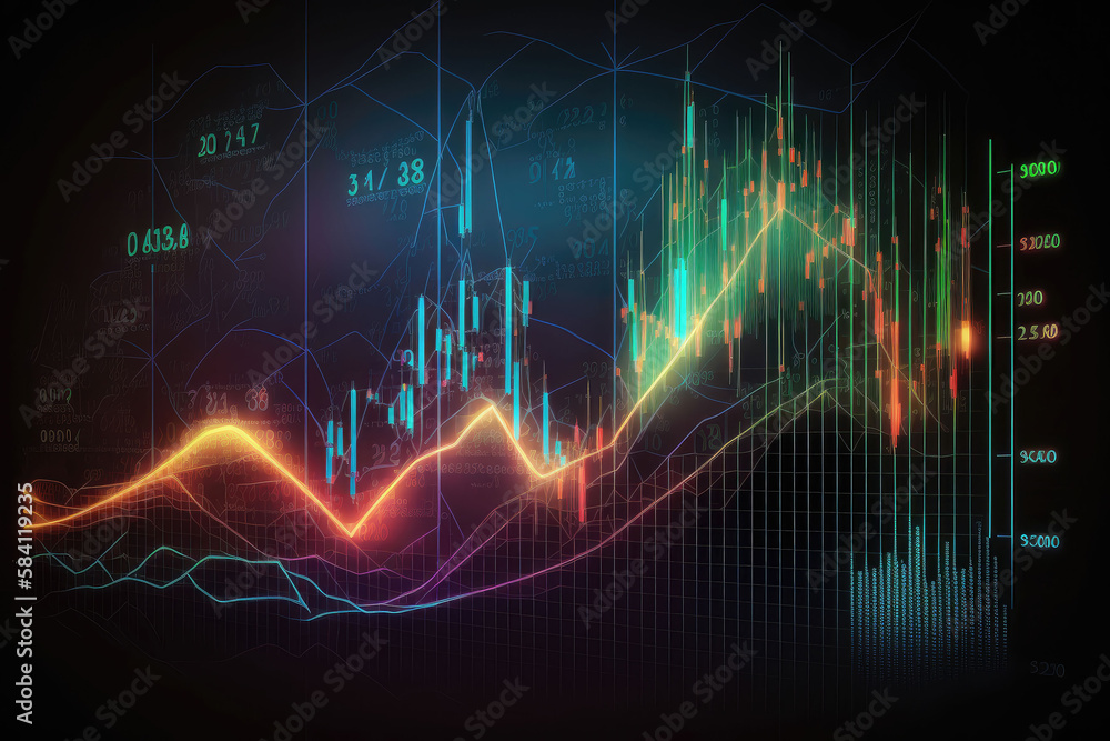Stock market waveform chart, AI generated Stock Illustration | Adobe Stock