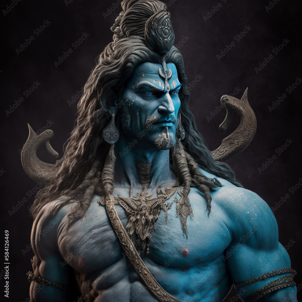 Lord Shiva Statue Stock Illustration | Adobe Stock