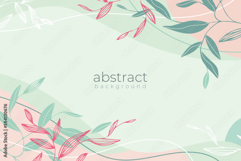 Design template banner with branches. Minimal background with elements ...