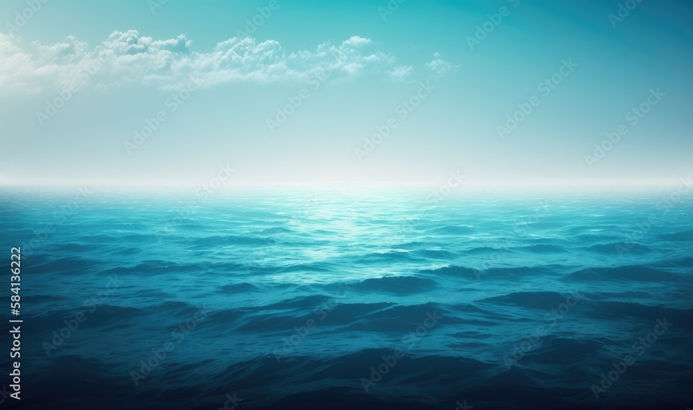 Soft Ethereal Dreamy Blue Ocean as a Professional Color Grading ...