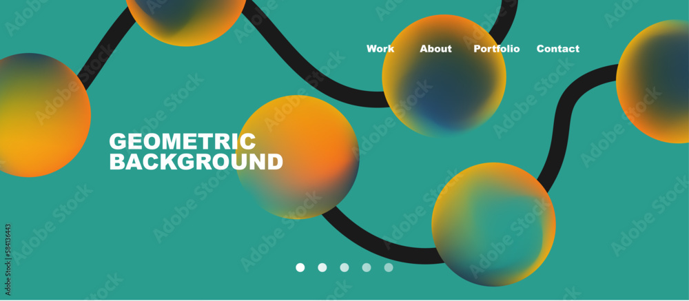 Connected dots geometric landing page background. Vector Illustration ...
