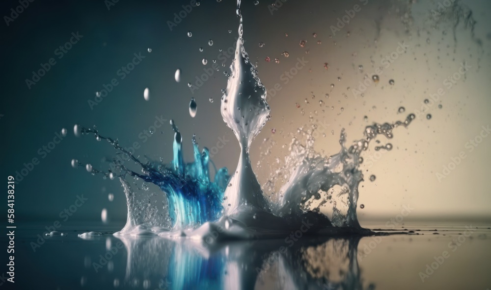 Slow Motion Water Drop Splash into Calm Water - Shot with Ultra High ...