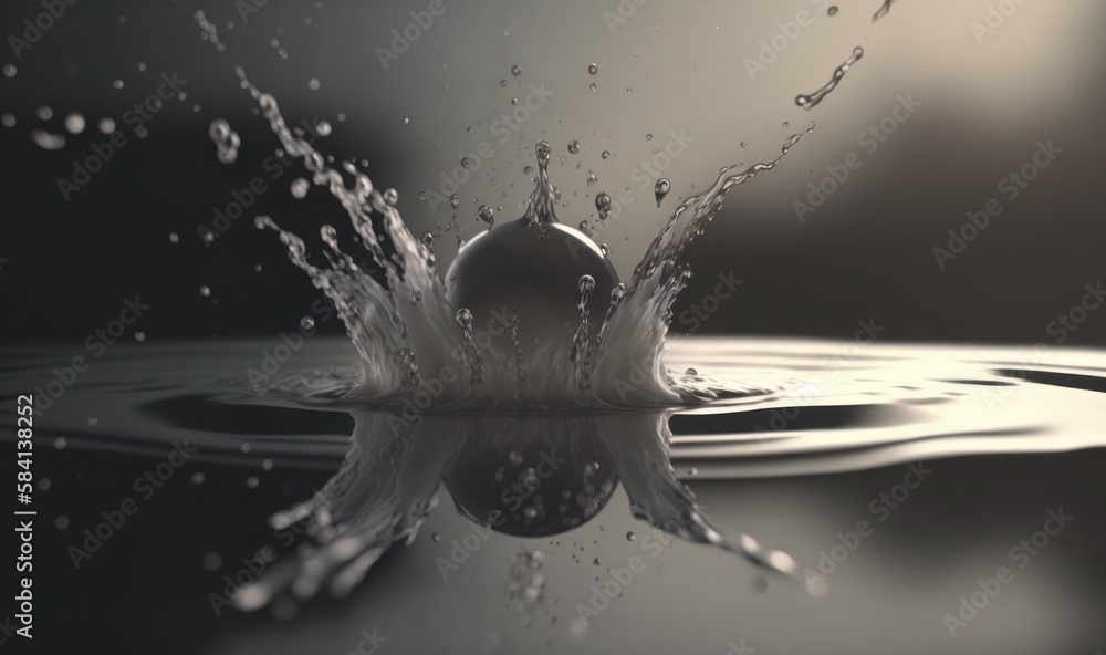 Slow Motion Water Drop Splash into Calm Water - Shot with Ultra High ...