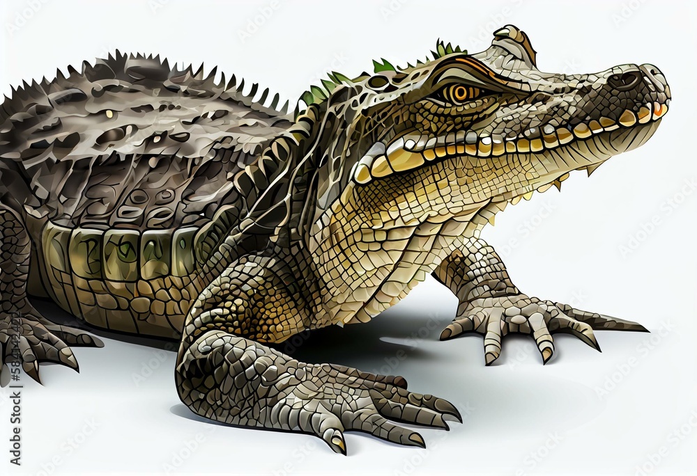 Cartoon crocodile with transparent background, adorable African animal ...