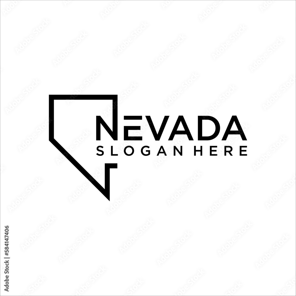 Nevada Map Logo Design template Stock Vector | Adobe Stock