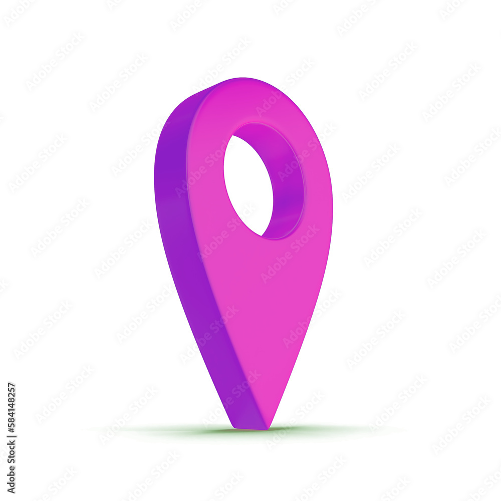 3D Rendering Realistic Purple Location map pin GPS pointer markers GPS ...