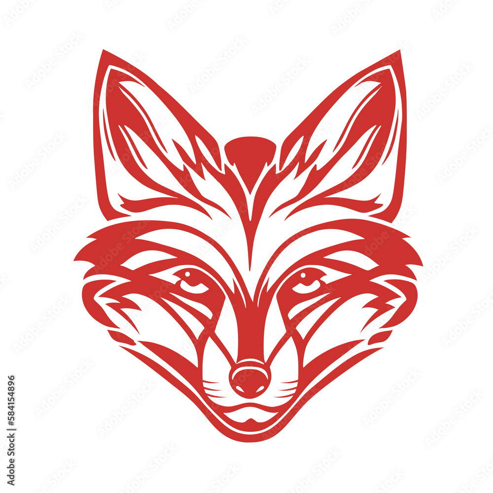 Fox head design isolated on transparent background. Wild Animals. Stock ...