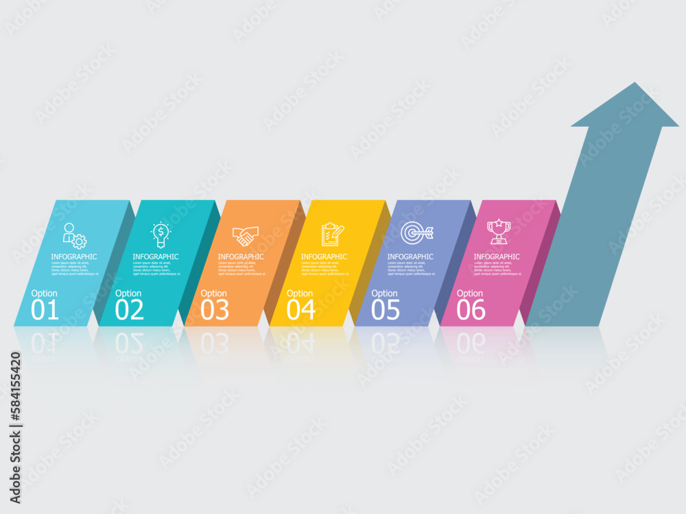 horizontal growth graph steps timeline infographic presentation element ...