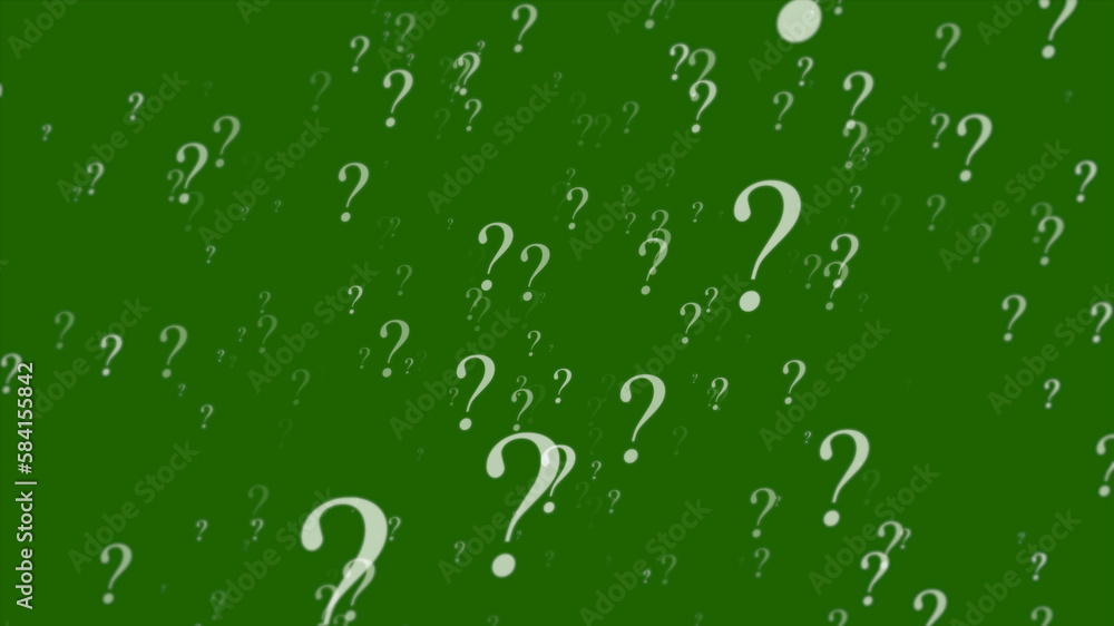 Stockillustratie Green screen Question marks formula text background ...
