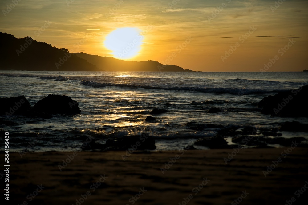 Picturesque sunset on the beach of El Nido, Palawan in the Philippines ...