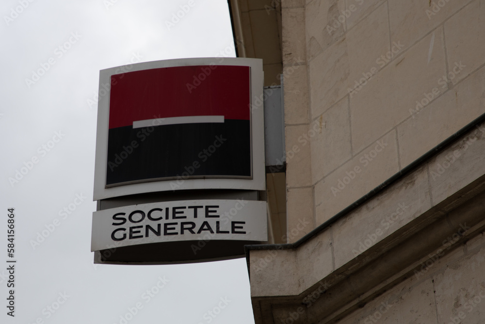 societe generale logo sign and text brand front entrance bank office ...