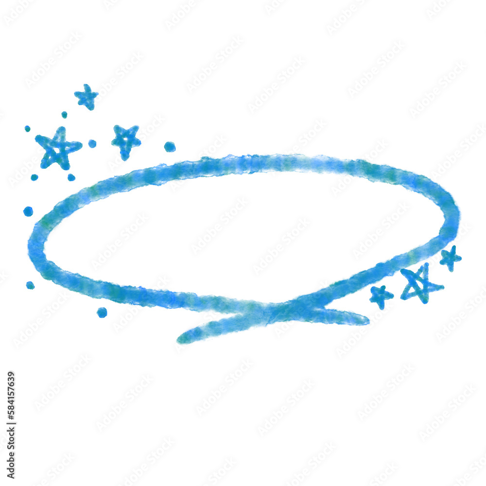 수채화 동그라미 채점 기호-하늘색 Stock Illustration | Adobe Stock