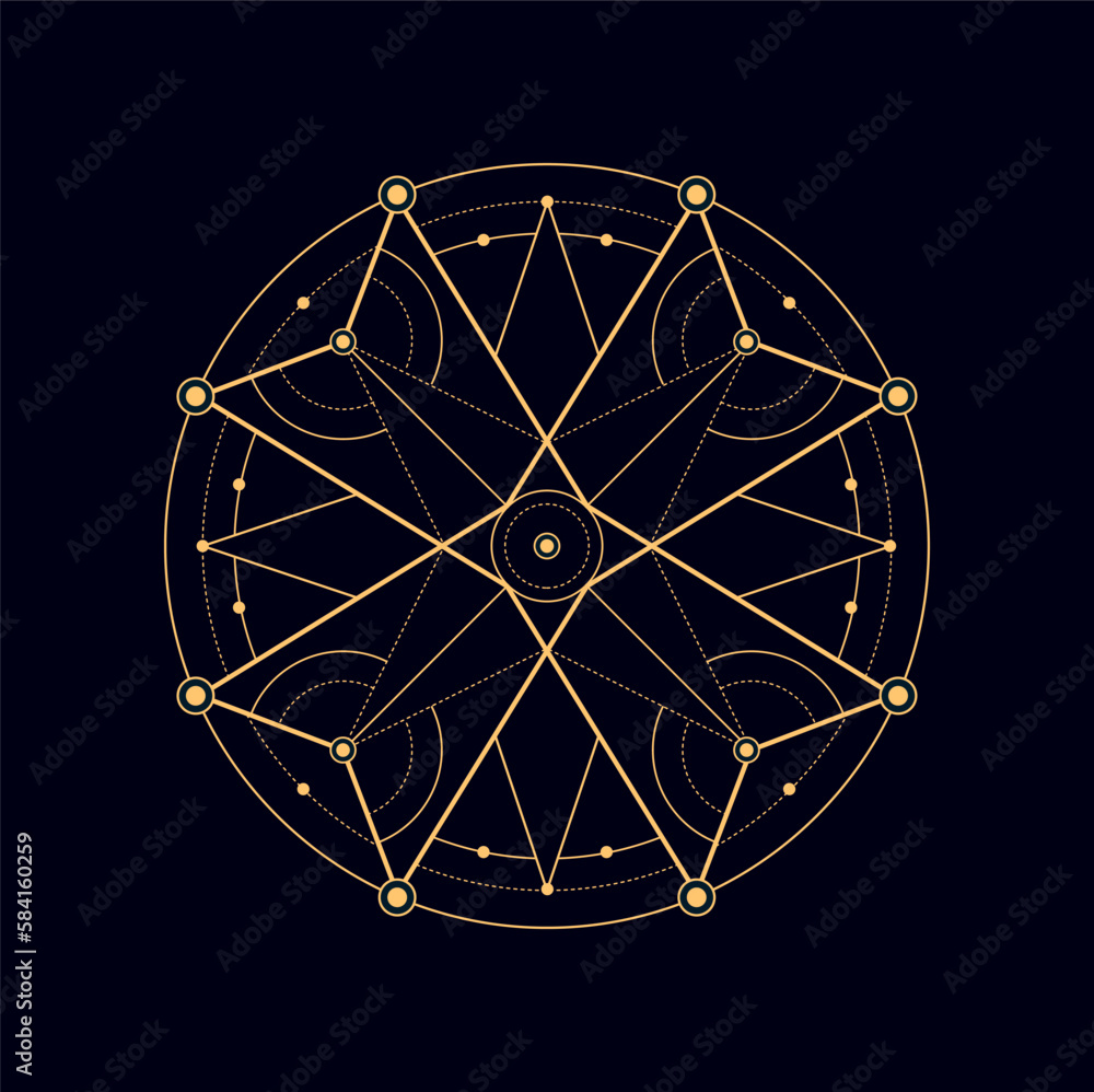 Aztec masonic symbol, bohemian shape tribal alchemy shape. Vector ...