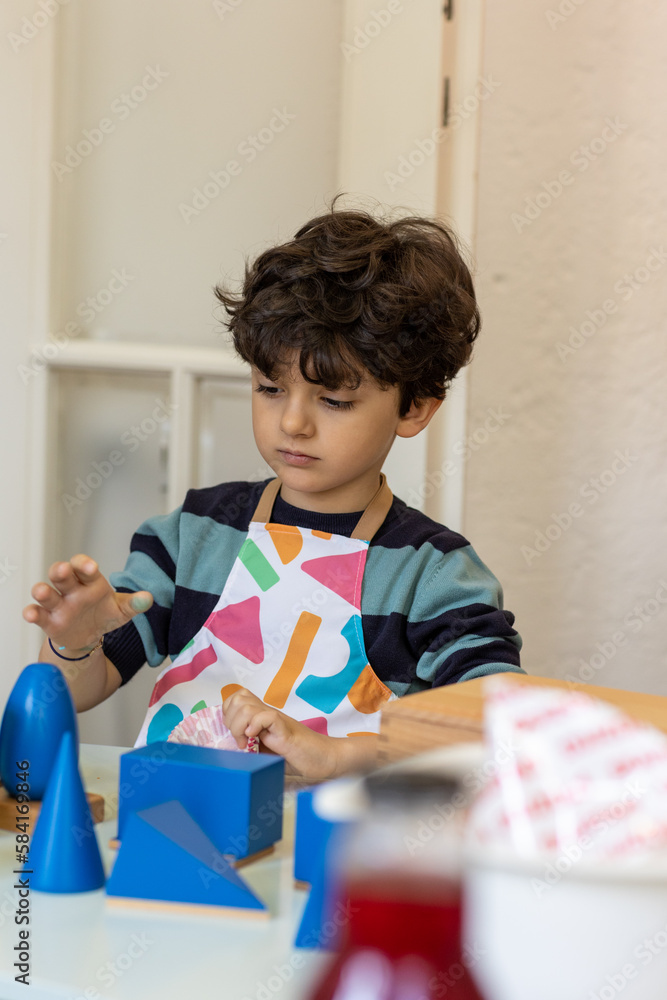 Kids playing in montessori kindergarten Stock Photo | Adobe Stock