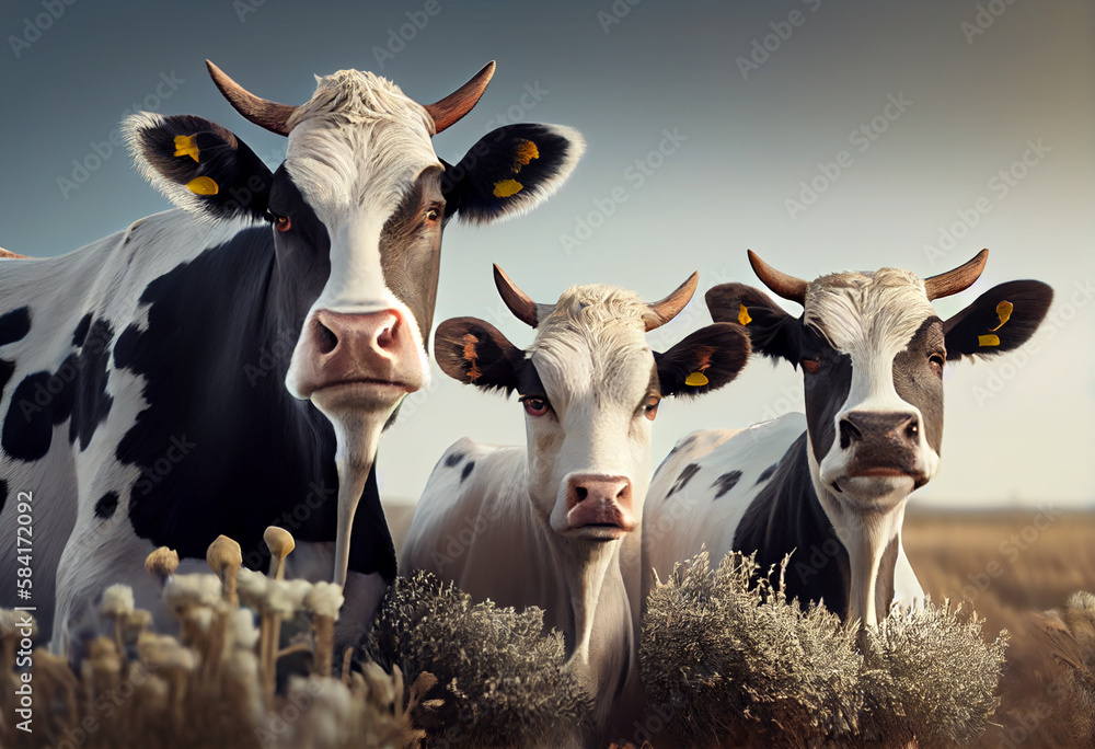 Beautiful photo Cows concept, contemporary natural social background ...