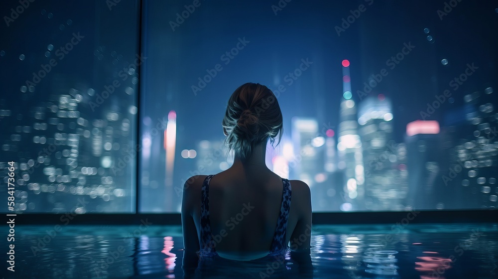 Captivating view of a glass-walled pool showcasing a stunning, wet ...