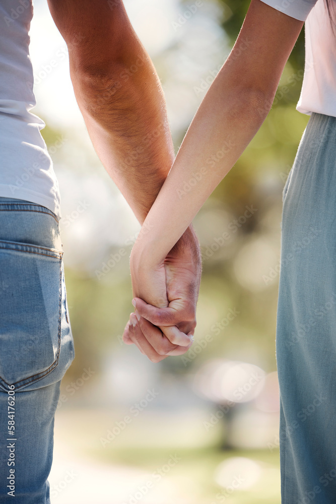 Man And Woman Walking Holding Hands