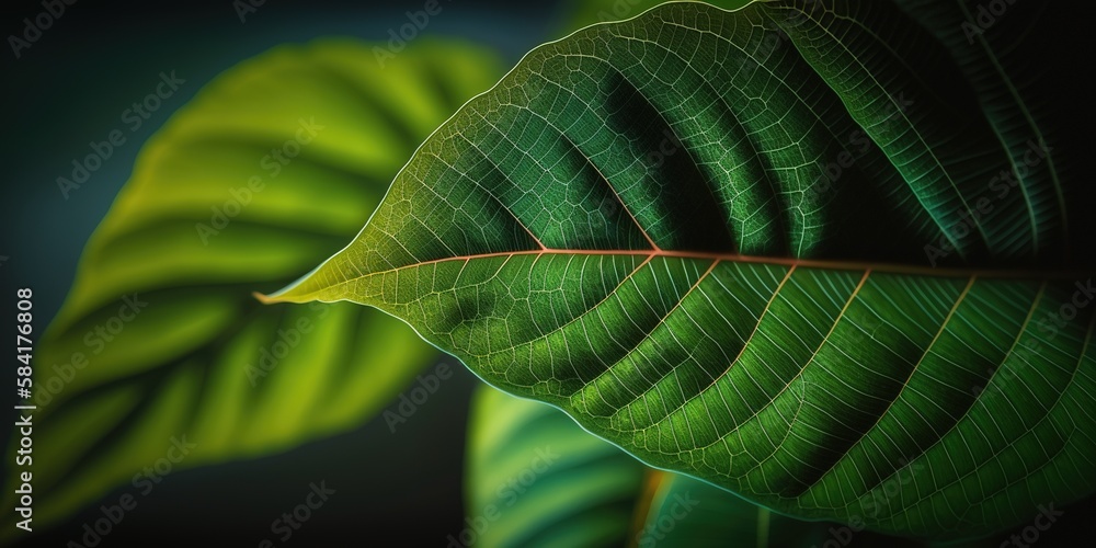 Leaf texture. Green leaf structure, macro photography, close up view ...