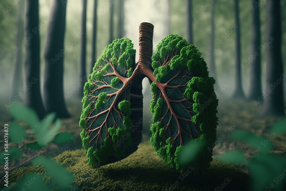The forest is our lungs, clean ecology. Clean environment concept ... The forest is our lungs, clean ecology. Clean environment concept ...