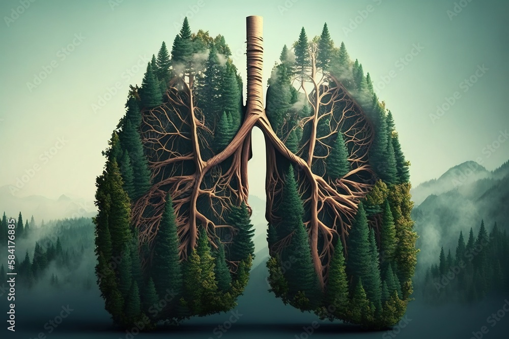 The forest is our lungs, clean ecology. Clean environment concept ... The forest is our lungs, clean ecology. Clean environment concept ...