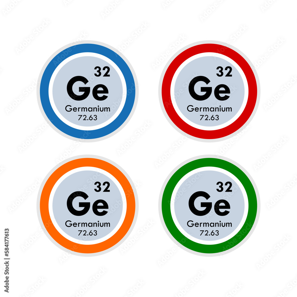 germanium icon set. vector illustration in 4 colors options for web ...