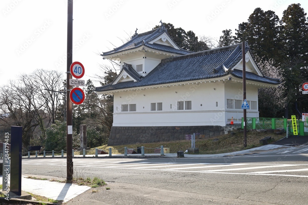 Sendai, Miyagi, Japan, March 2023.Scenery around the main gate of Aoba ...
