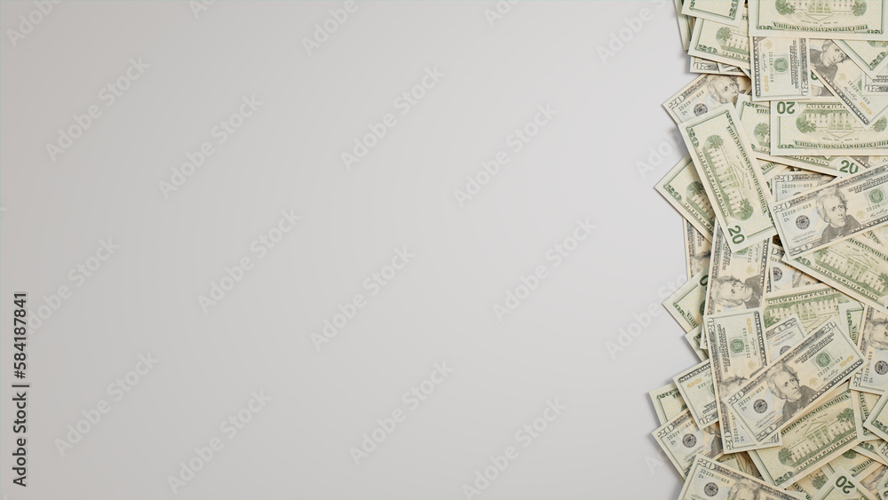 Banknotes Border Background with copy-space. Finance concept with ...