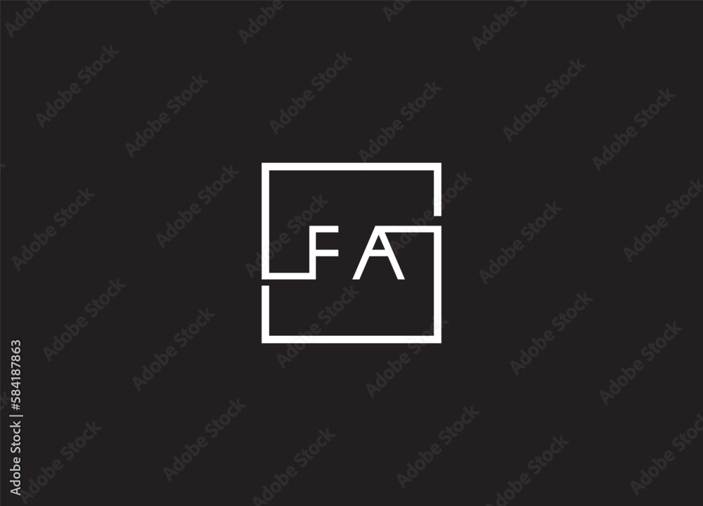 Alphabet letters monogram logo icon FA design Stock Vector | Adobe Stock