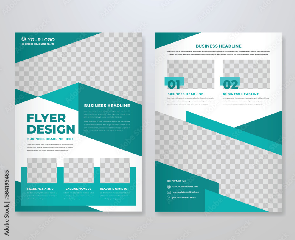 set of business flyer template with minimalist layout and modern style ...