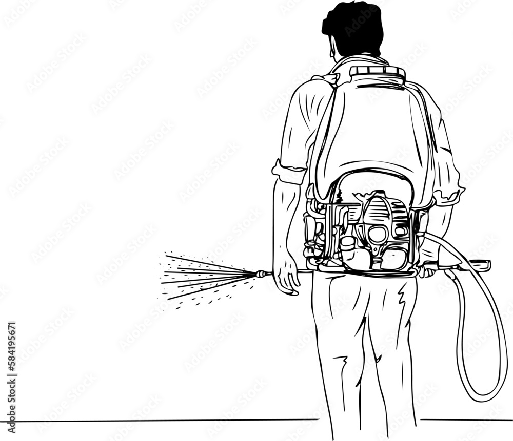 Protecting the Crop: Vector Illustration of Farmer Spraying Herbicides ...