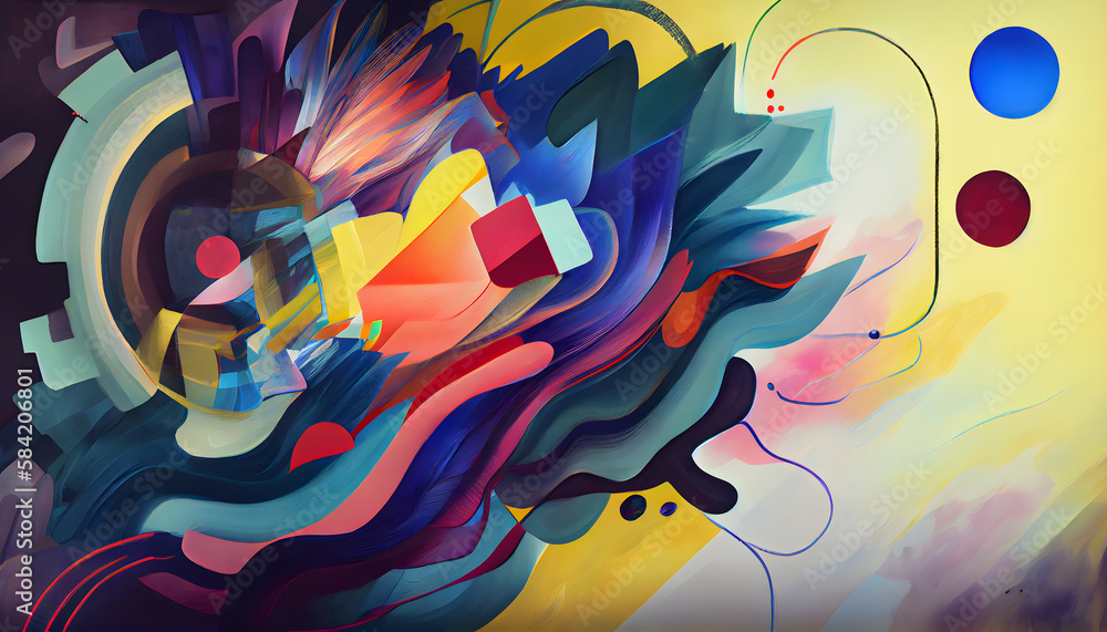 Iridescent Abstract shapes art Illustrations with Vibrant Holographic ...