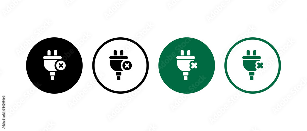 plug socket connect, disconnect icon for apps and websites Stock Vector ...
